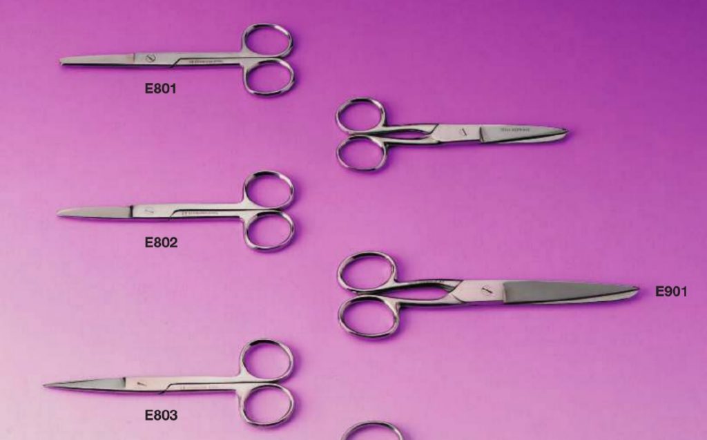 Scissors, Dissecting, Closed Shank, Curved, Sharp, Stainless Steel ...